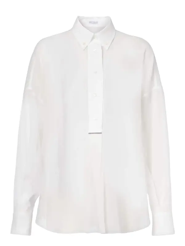 Brunello Cucinelli Cotton Oxford Shirt - White