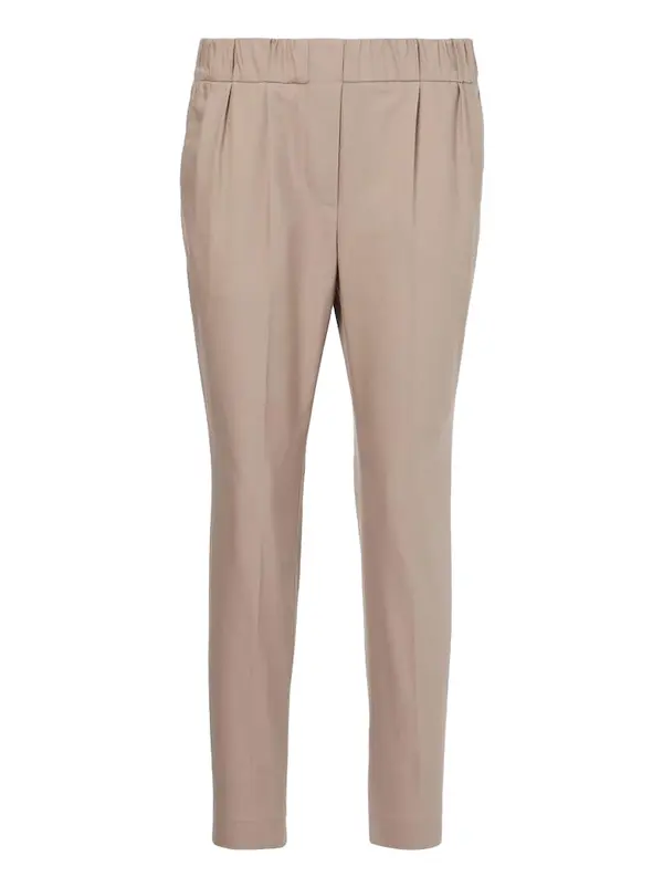 Brunello Cucinelli Cotton-blend Slim Trousers - Beige