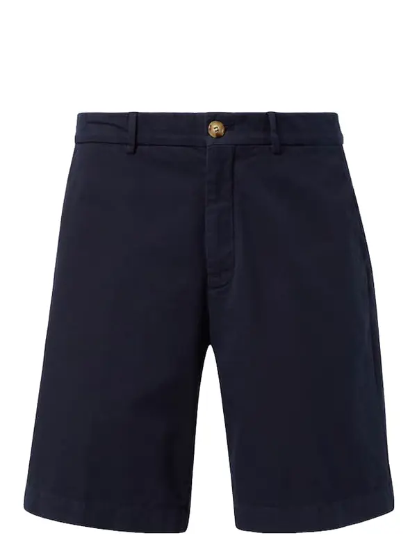 Brunello Cucinelli Cotton Twill Bermuda Shorts - Blue
