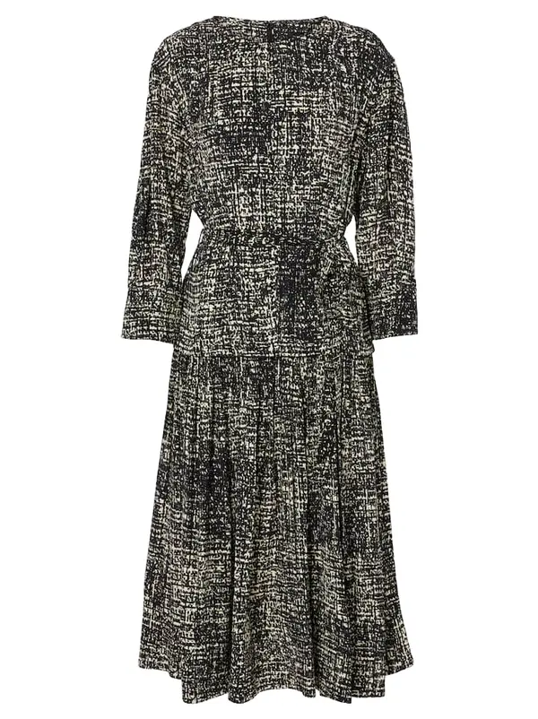 Proenza Schouler Harlow Printed Crêpe Midi Dress - Black