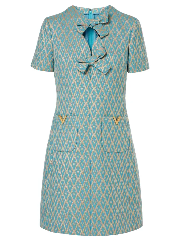 Valentino Garavani Toute La V Jacquard Minidress - Blue