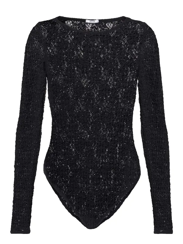 Wolford Structured Lace Bodysuit - Black