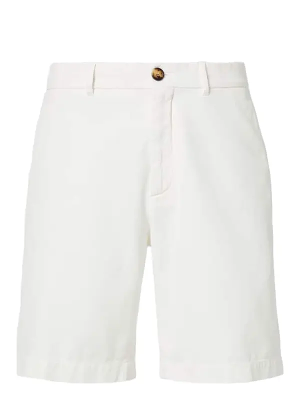 Brunello Cucinelli Cotton Twill Bermuda Shorts - White