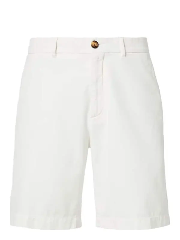 Brunello Cucinelli Cotton Twill Bermuda Shorts - White