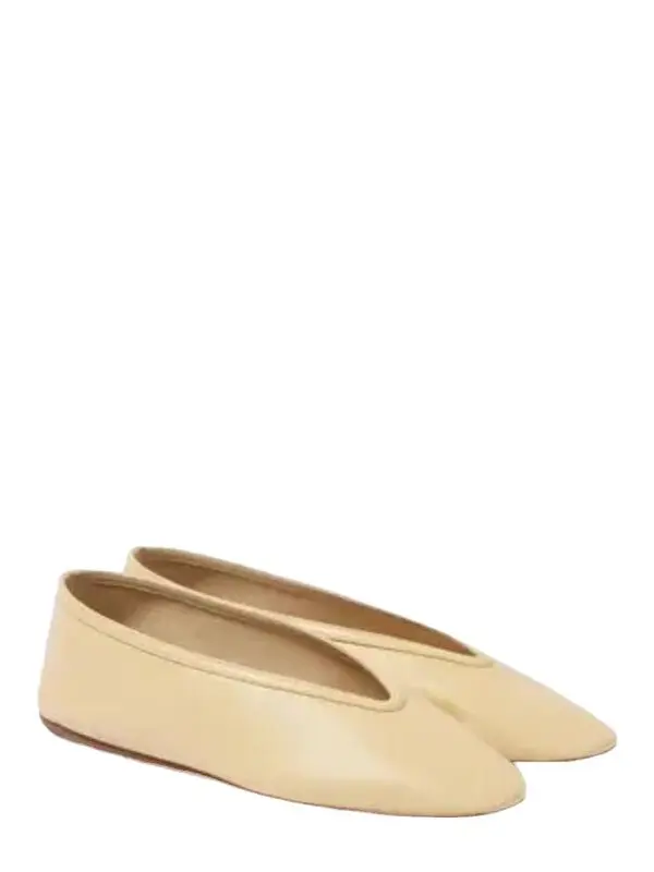 Le Monde Beryl Luna Leather Ballet Flats - Yellow