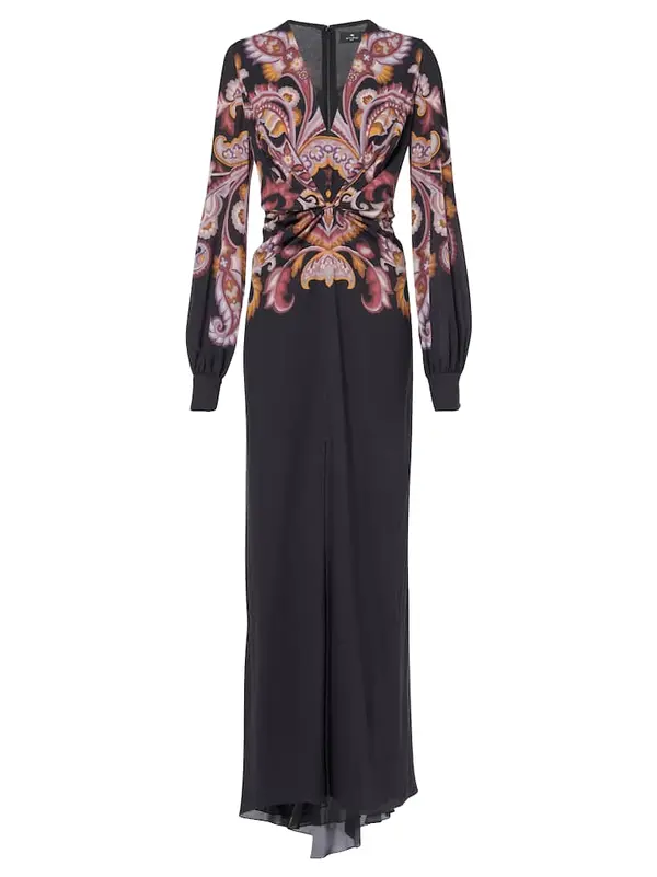 Etro Paisley Sablé Maxi Dress - Black