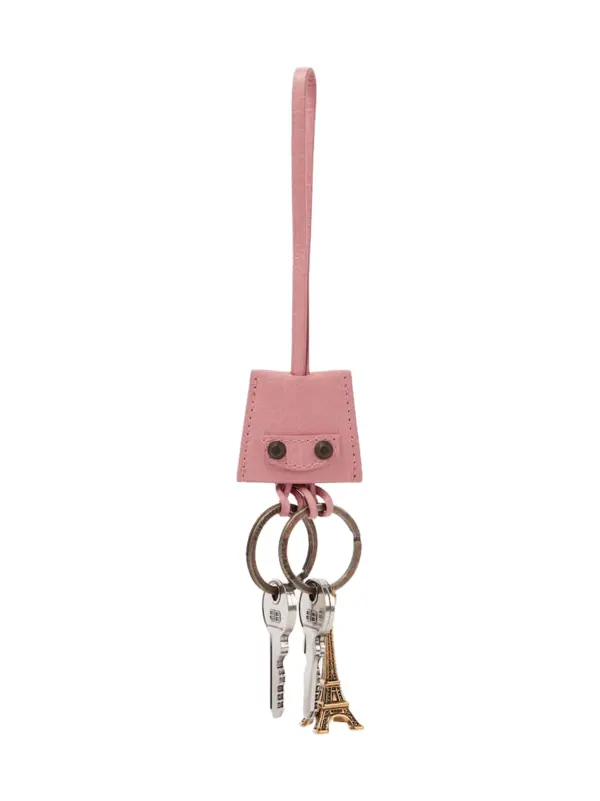 Balenciaga Le City Eiffel Leather Bag Charm - Pink