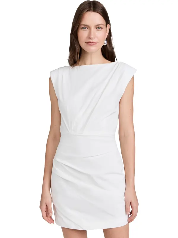 ST. AGNI Bateau Tuck Mini Dress - White