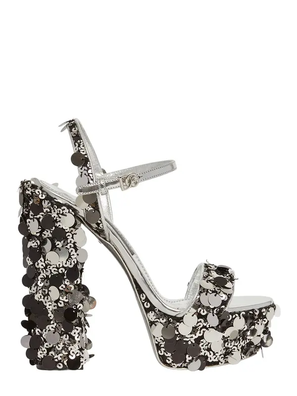 Dolce & Gabbana Keira Platform Sandals - Silver