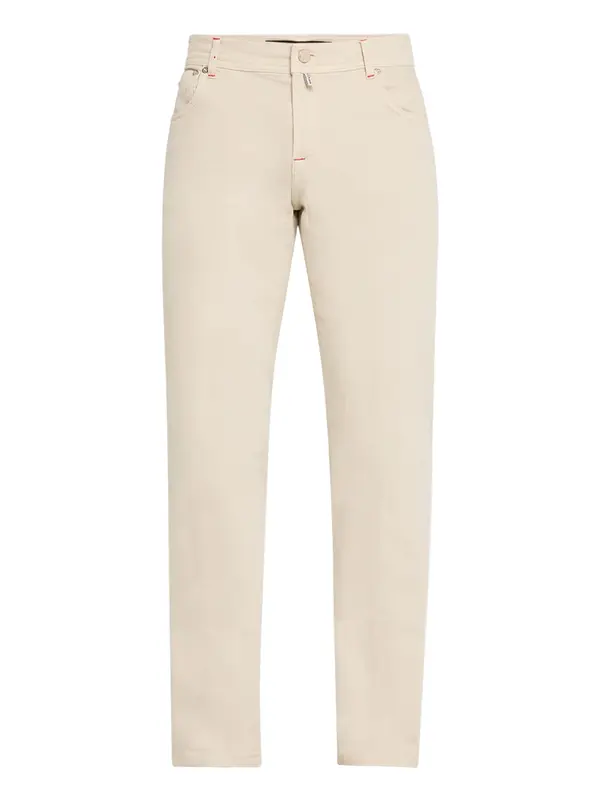 Kiton Straight Fit Five-pocket Pants - Beige