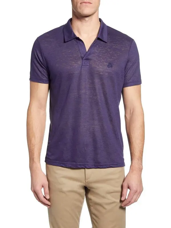 Vilebrequin Solid Linen Jersey Polo Shirt - Blue