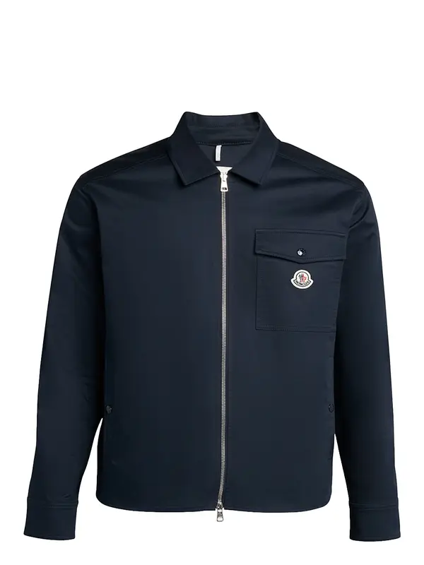 Moncler Full-zip Twill Overshirt - Navy