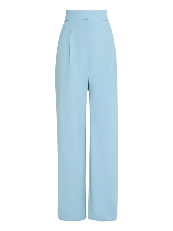 Veronica Beard Robinne Pleated Straight-leg Pants - Sea Glass