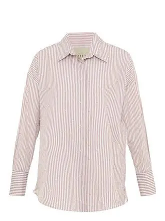 THEO THE LABEL Echo Pearly Shirt - Sand/pearl