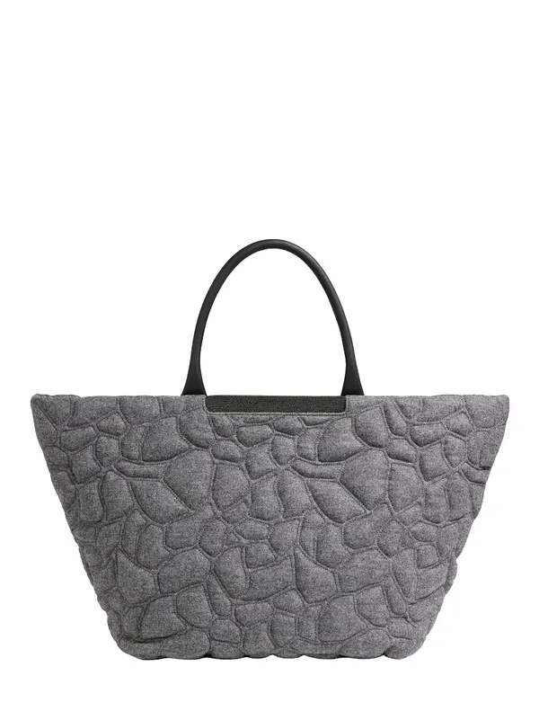 Brunello Cucinelli Quilted Felt Tote - Gray