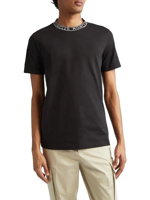 Moncler Logo Cotton T-shirt - Black
