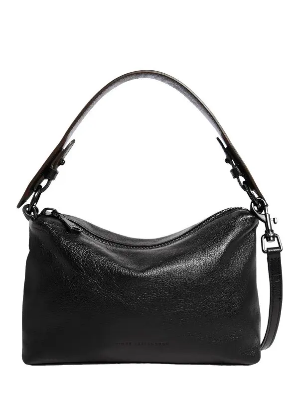 AIMEE Ava Convertible Leather Shoulder Bag - Black