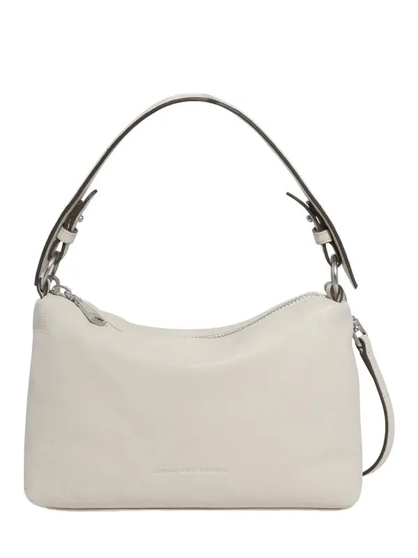 AIMEE Ava Convertible Leather Shoulder Bag - Chalk