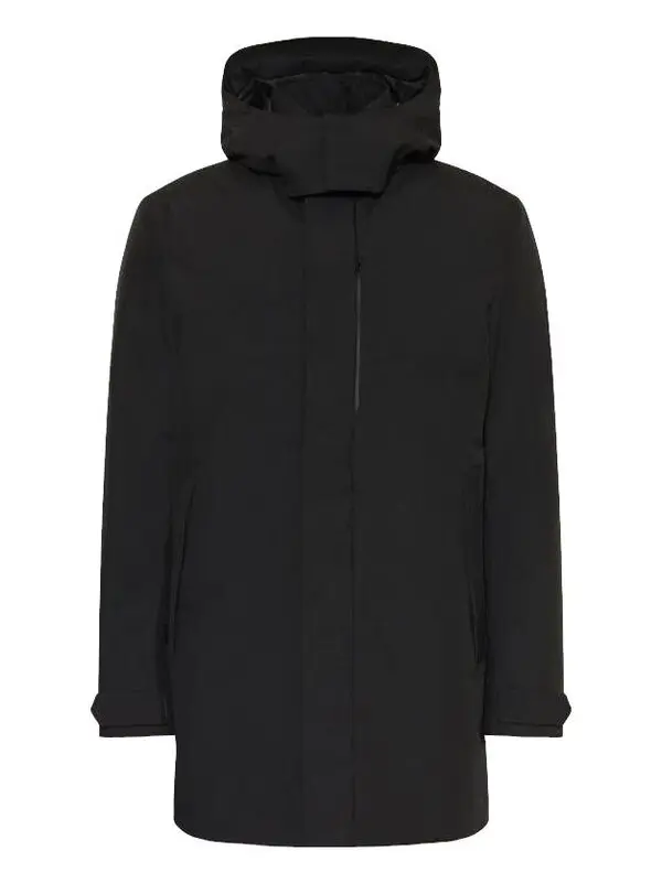 SAVE THE DUCK Quilted Long Coat - Black