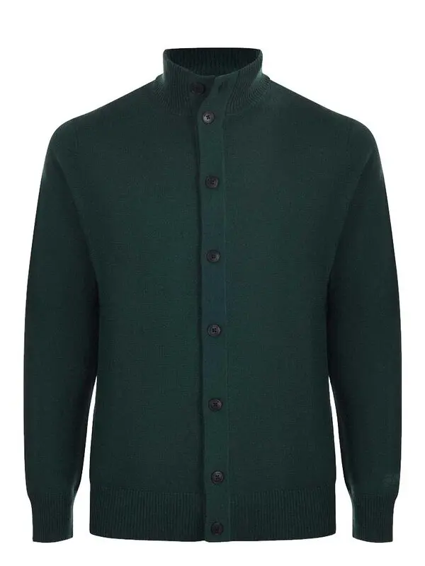 MC2 SAINT BARTH Merino Wool Cardigan - Verde Inglese