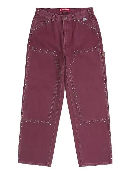 Supreme B.b. Simon Studded Double Knee Painter Pant - Burgundy