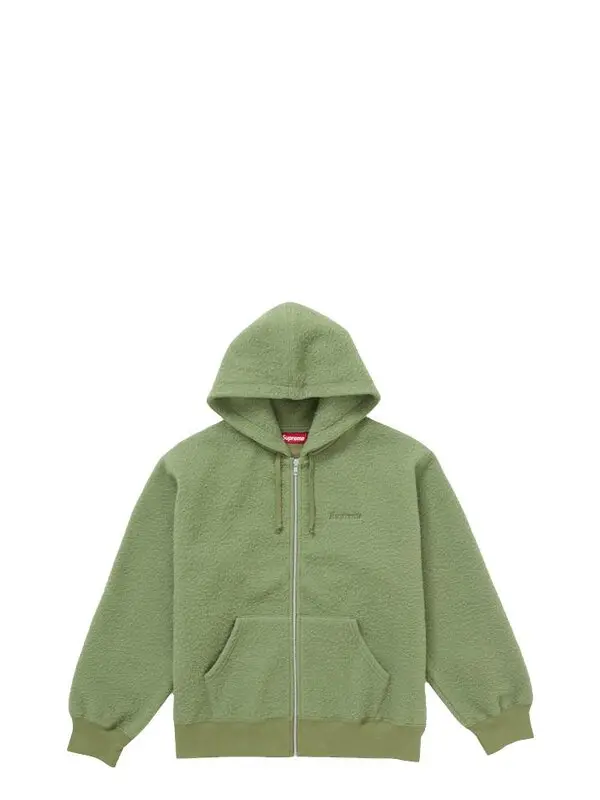 Supreme Pilled Zip Up Hooded Sweatshirt - Olive