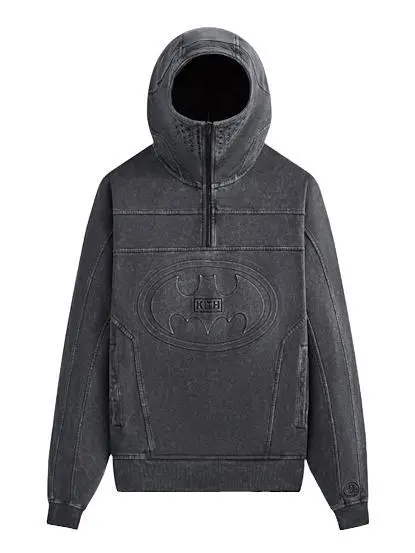 Kith X Batman Quarter Zip Moto Hoodie - Black