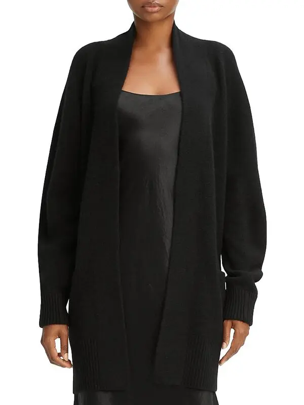 Vince Cashmere Open Front Cardigan Sweater - Black