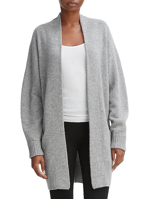 Vince Cashmere Open Front Cardigan Sweater - Medium Heather Grey