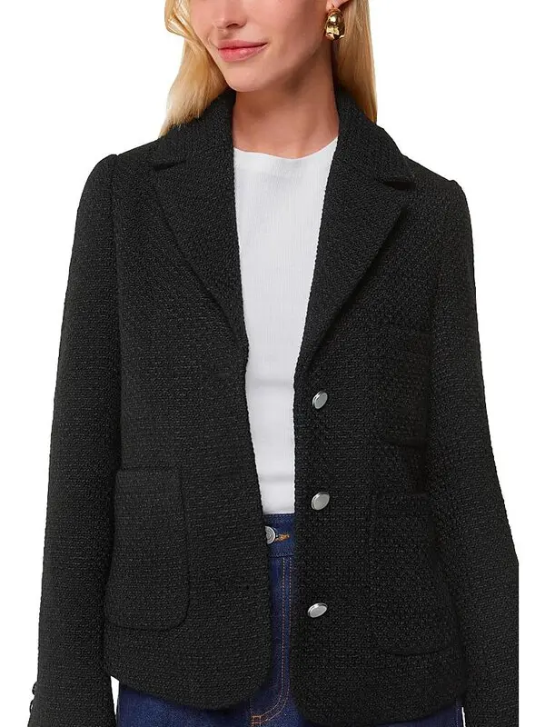 Whistles Textured Notched Lapel Blazer - Black