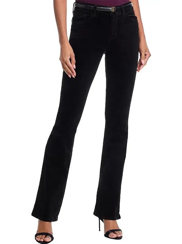 L'Agence Stevie Velveteen High-rise Straight Jeans - Noir