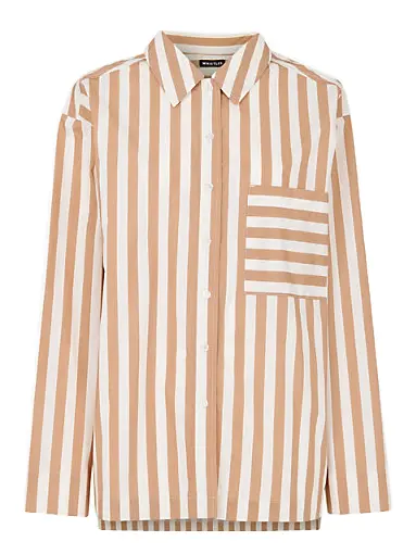 Whistles Stripe-print Relaxed-fit Cotton Pyjama Shirt - Cream