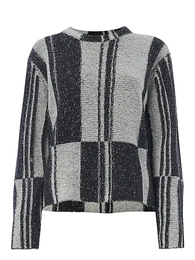 Whistles Block Stripe Wool-blend Jumper - Black