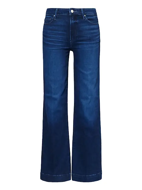 Paige Leenah Slim-fit Wide-leg Stretch-denim Jeans - Praline