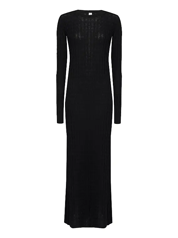 TOTÊME Cable-knit Wool Maxi Dress - Black