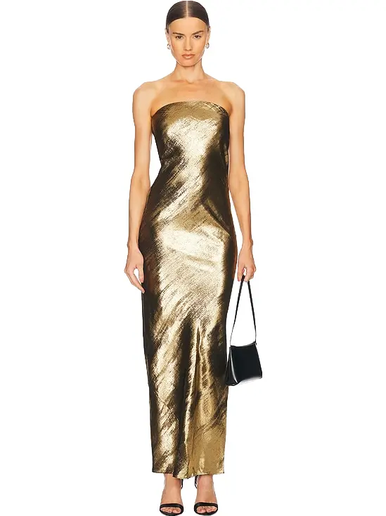 House Of Harlow 1960 X Danna Maxi Dress In Metallic - Gold