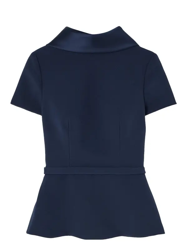 Safiyaa Elvan Belted Crepe Blouse - Blue
