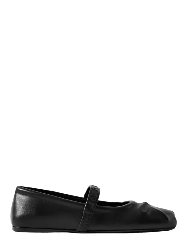 Marni Embossed Leather Mary Jane Ballet Flats - Black