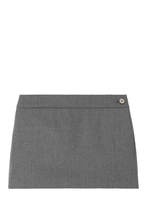 Wardrobe.NYC Wool-blend Twill Mini Skirt - Gray
