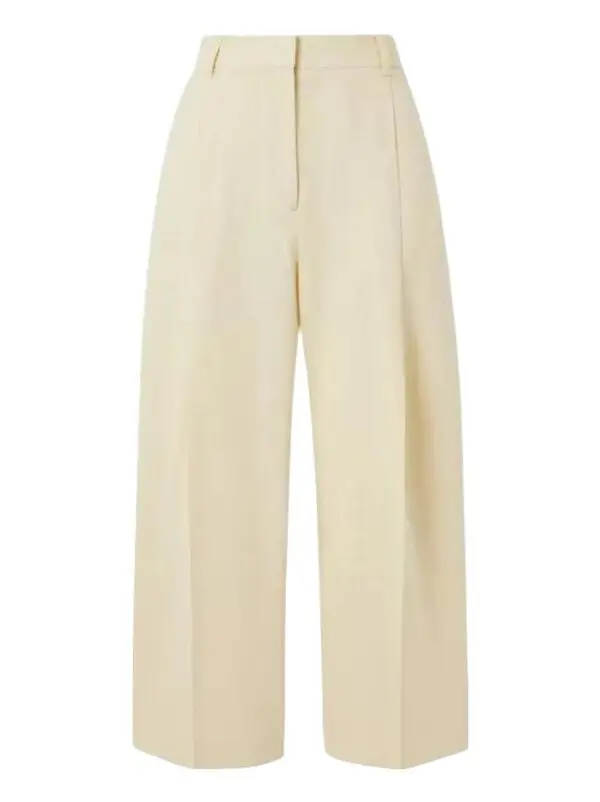 TOTEME Pleated Crepe Wide-leg Pants - Cream