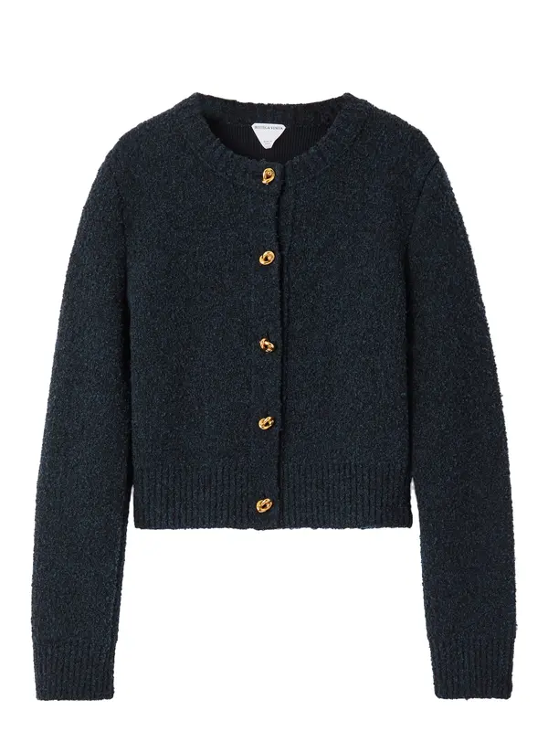Bottega Veneta Wool-blend Bouclé Cardigan - Blue