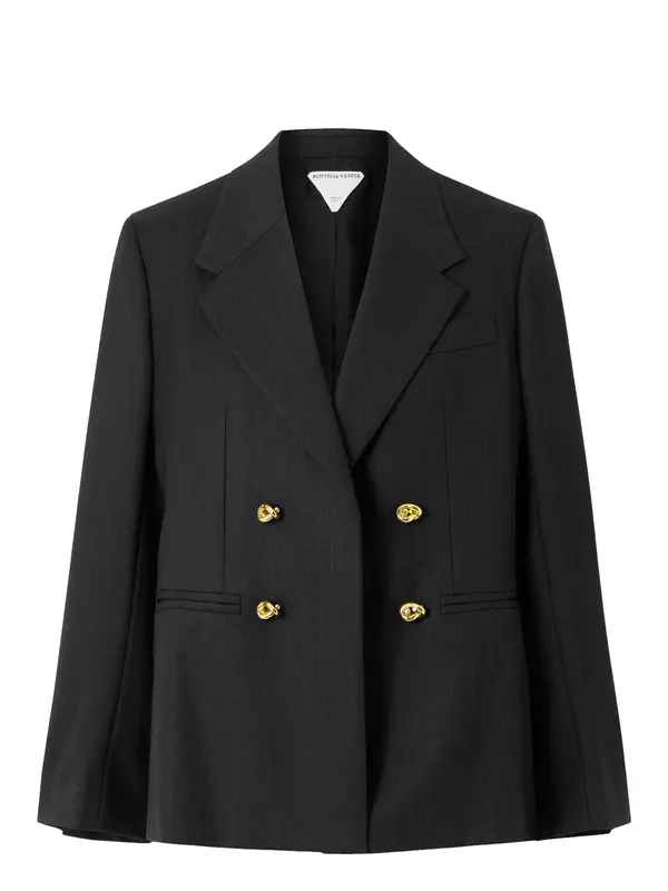 Bottega Veneta Double-breasted Wool Blazer - Black