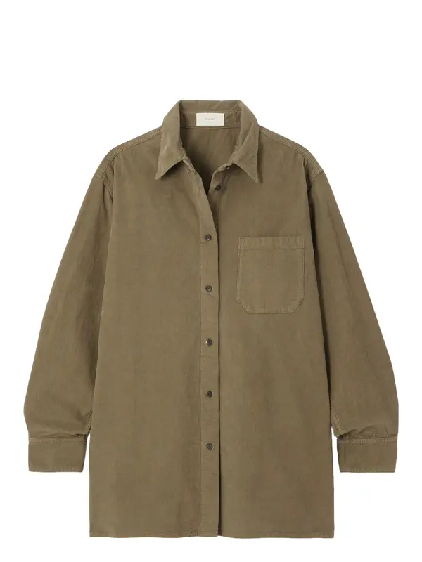 THE ROW Idro Oversized Cotton-blend Corduroy Shirt - Green