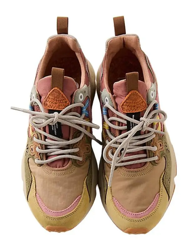 FLOWER MOUNTAIN Yamano 3 Sneakers - Cream - Military - Pink
