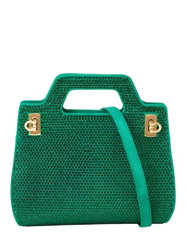 FERRAGAMO Crystal-embellished Mini Bag - Green