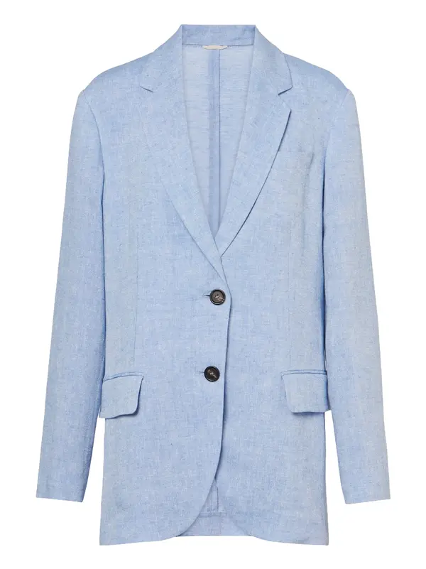 Brunello Cucinelli Linen-blend Blazer - Blue