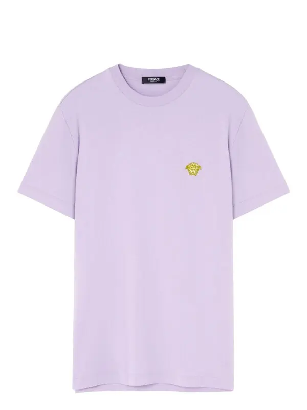 Versace Medusa-embroidered T-shirt - Purple