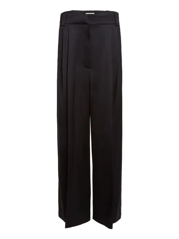 Khaite Simone Pleated Trousers - Black