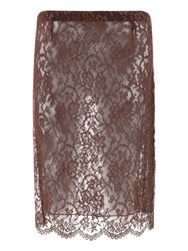 Saint Laurent Pencil Skirt - Brown
