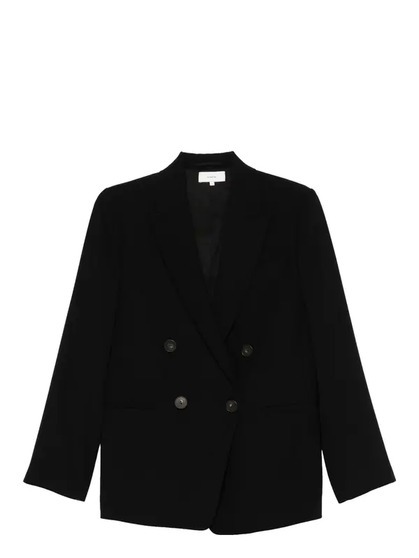 Vince Crepe Double-breasted Blazer - Black